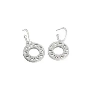 CLAIRE HILL DESIGNS Geometric Statet Hoop Earrings - Silver