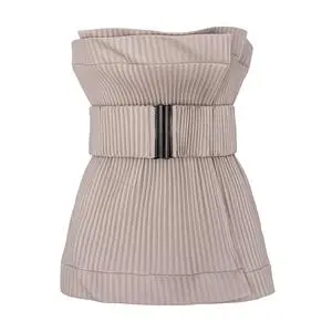 SILVIA SERBAN Neutrals Beige Pleated Eco-leather Belt Beige/black