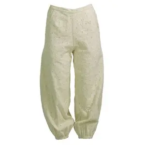KRISTINIT Neutrals Cream Eyelet Le Bel Age Pants - White
