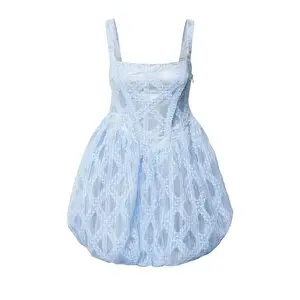 AMY LYNN Lisa Lace Embellished Mini Puffball Dress