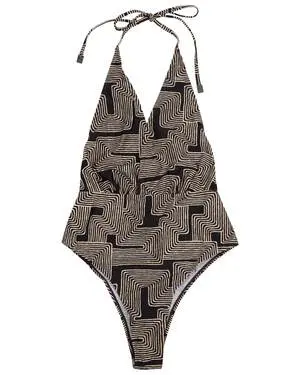 LORDS OF HARLECH Xena Inter Twine Halter One-piece Swimsuit - Black