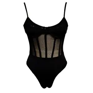 CHUKS COLLINS The Lady Liberty Bodysuit – Sheer Spaghetti Strap
