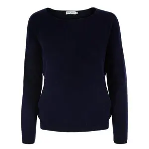 TIRILLM Ally" Cashmere Boatneck Pullover Navy - Blue