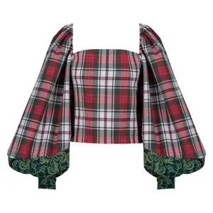 EMANMOON Plaid Top - Red