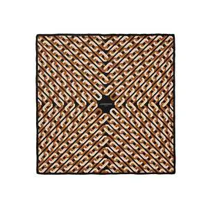 LE PARMENTIER Chain Motif Silk Square Scarf - Black