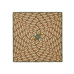 LE PARMENTIER Chain Motif Silk Square Scarf - Green