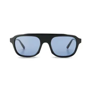 THE AVANTGUARD Zinnia Midnight Gloss Matt Aviator Sunglasses - Black