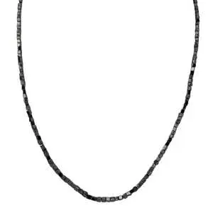 RAHUL'S JEWELS Black / Silver Genuine Black Diamond Cube Necklace - Black/silver