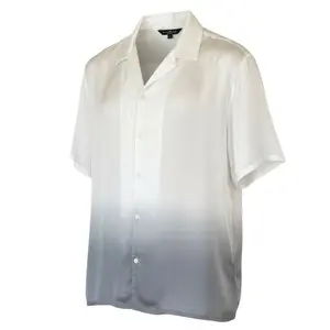 ORIGIN OF HEARTS Amari Hand-dyed Gradient Satin Shirt In Titanium - Grey