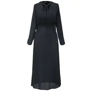 SMART AND JOY V-neckline Long Blouse-dress - Black