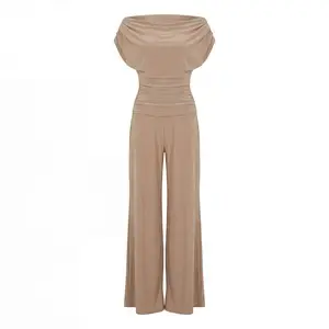 Atom Label V Neck Jumpsuits