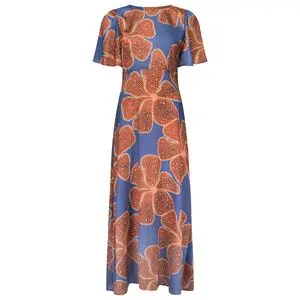 TRAFFIC PEOPLE Blue / Red Full Bloom Blue And Red Floral Rene Maxi Dress - Blue/red