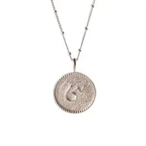 CLAIRE HILL DESIGNS Brave Shorthand Coin Necklace - Silver