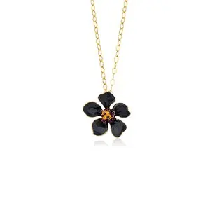 MILOU JEWELRY Cherry Blossom Flower Necklace - Grey