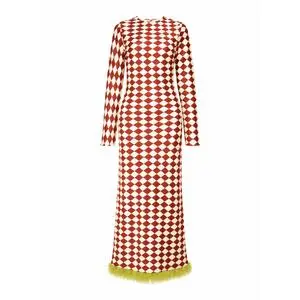 Carmen Says Elf Diamond Print Feather Dress