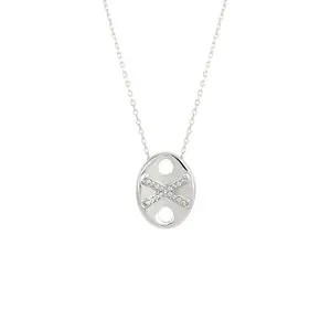 SPERO LONDON X Necklace Elyptical Sterling - Silver