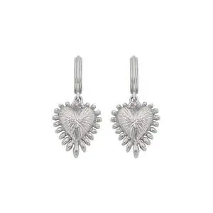 ZOË & MORGAN Mini Heart Rays Earrings - Silver