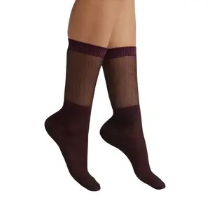 HIGH HEEL JUNGLE BY KATHRYN EISMAN Glitter Dance Socks Burnt Maroon - Eed
