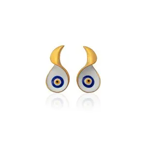 MILOU JEWELRY Evil Eye Earrings - White