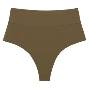 MONTCE Khaki Added Coverage High Rise Bikini Bottom