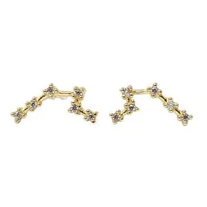 HARFI Gold / Silver Aquarius Star Sign Constellation Astrology Earrings Gold/silver