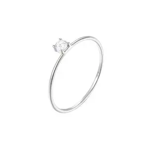DYAMKA Diamond Solitaire Ring White Gold - Silver