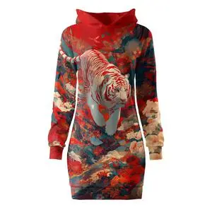 ALOHA FROM DEER Asian Tiger Oversize Hoodie Dress