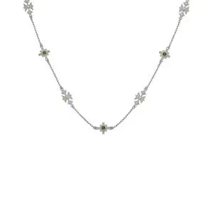 ZOË & MORGAN Silver / Green Ayllu Necklace Silver Chrome Diopside - Silver/green