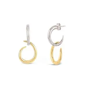 DINNY HALL Toro Mixed Metal Drop Hoops - Gray/yellow