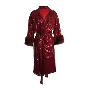 JENNAFER GRACE Ruby Sequin Koi Kimono - Red