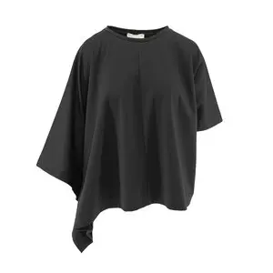 SILVIA SERBAN Asymmetrical Jersey Top - Black