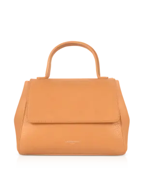 LE PARMENTIER Ladyfinger Top Handle Ladybag W/strap - Apricot Orange