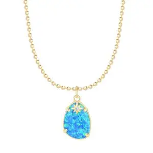 KAMARIA Stella Opal Pendant Necklace With Star Charm Green - Blue