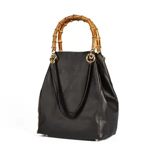 DANNI RO Neutrals June Bag Bamboo Leather - Black