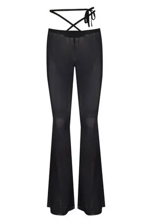 NO'DESIGN Sheer Spanish Flared Pants - Black