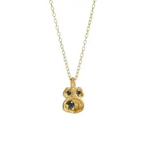 CLAIRE HILL DESIGNS Sapphire Lichen Pendant Necklace - Gold