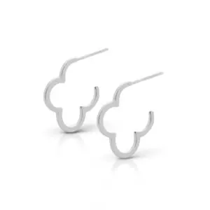 NELLOU JEWELLERY Clover Hoop Earrings In Sterling - Silver