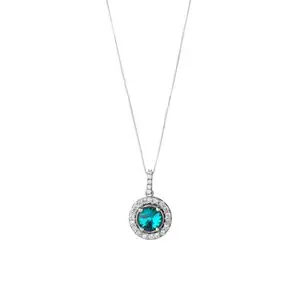CHIARELLA Silver / Blue Deslumbrante Hade Circle Necklace - Silver/blue