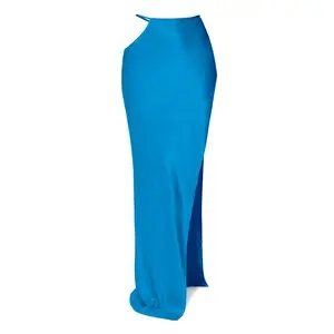 AGGI BY HALEWSKI Faye Cosmic Satin Maxi Skirt - Blue