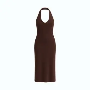 MONLICIA Orion Halter Cotton Midi Dress - Brown