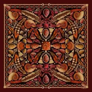EMILY CARTER Neutrals / Orange / Brown The Feather Baroque Wool Scarf Xl - Orange/brown