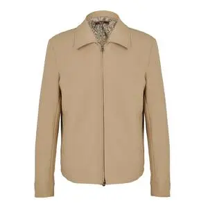 DAVID WEJ Ashford Relaxed Aviator Jacket Beige - Brown
