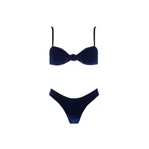 AGUACLARA Dynastie Bandeau Top High Leg Bottom - Blue