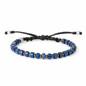 HARBOUR UK Orion Silver Lapis Lazuli Rope Bracelet