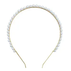KIRI & BELLE Cici Freshwater Pearl Metal Headband - Gold