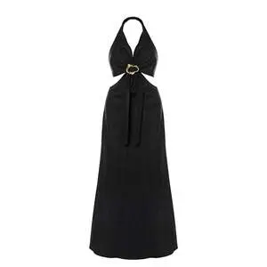 WOMEN & WOMEN Linen Functional Dress - Black