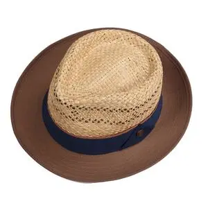 DASMARCA HATS Dasmarca Ronan Straw Wide Brim Fedora Summer Straw Sun Hat - Brown