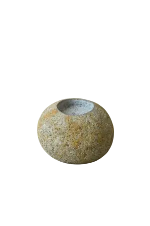 Botanical Boys Neutrals River Stone Candle Holder Sixty Two B Two - Yellow