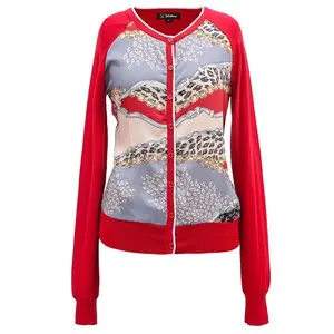 SMART AND JOY Cardigan Printed In Front - Red