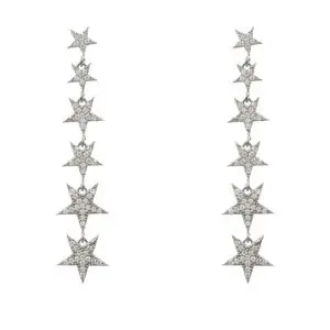 LATELITA Graduated Star Drop Earring Sterling - Silver